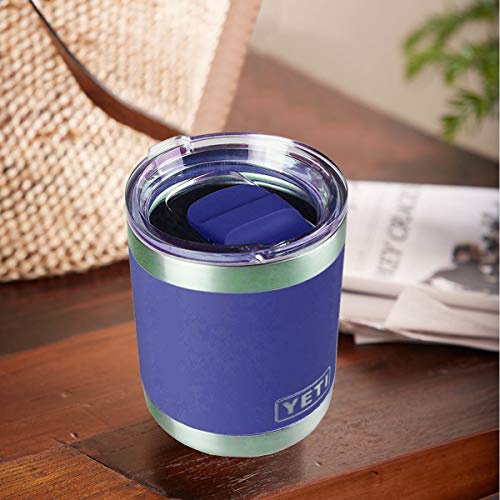 Compatible with YETI Rambler, Ozark Trail, Old Style Rtic, and More - Magnetic Slider Switch Spill Proof Tumbler Cover (Navy&Black 10/20oz)2 Count (Pack of 1)