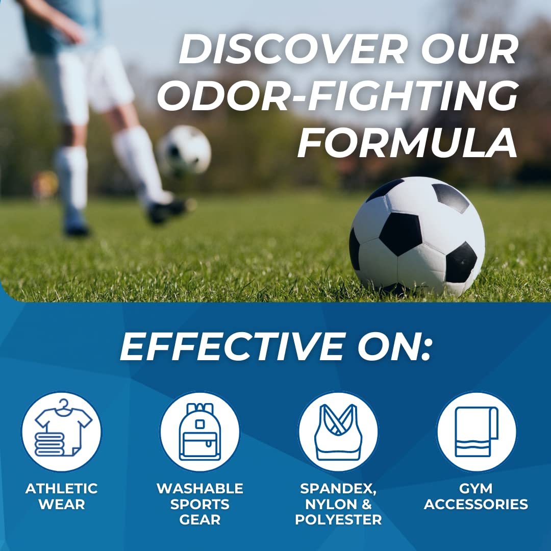 Sports Laundry Odor Eliminator, Liquid, 15 Loads | Remove Sweat Odors from Workout Clothes, Sports Uniforms, Everyday Use, etc. | Unscented and Safe to Use in Any Washing Machine