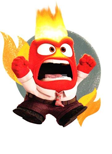 4 Inch Anger Inside Out Movie Removable Peel Self Stick Adhesive Vinyl Decorative Wall Decal Sticker Art Kids Room Home Decor Boy Children Nursery Baby 4x5 Inch Tall