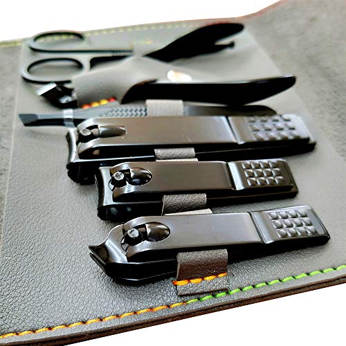 Manicure Set Nail Clippers Pedicure Kit，16 Pieces Stainless Steel Manicure Kit with PU Leather Case (Grey)