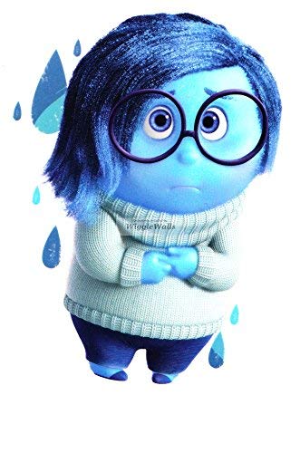 5 Inch Sadness White Inside Out Movie Removable Peel Self Stick Adhesive Vinyl Decorative Wall Decal Sticker Art Kids Room Home Decor Boy Children Nursery Baby 3x5 Inch Tall