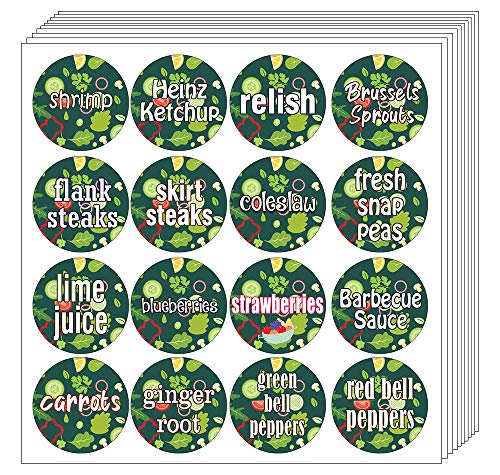 Creanoso Kitchen Ingredients Item Labels Text Stickers (20-Sheet) β Gift Giveaways Stickers for Chefs β Premium Quality Design Food Label Stickers for Kitchen β Unique Rewards Incentives for Men Women