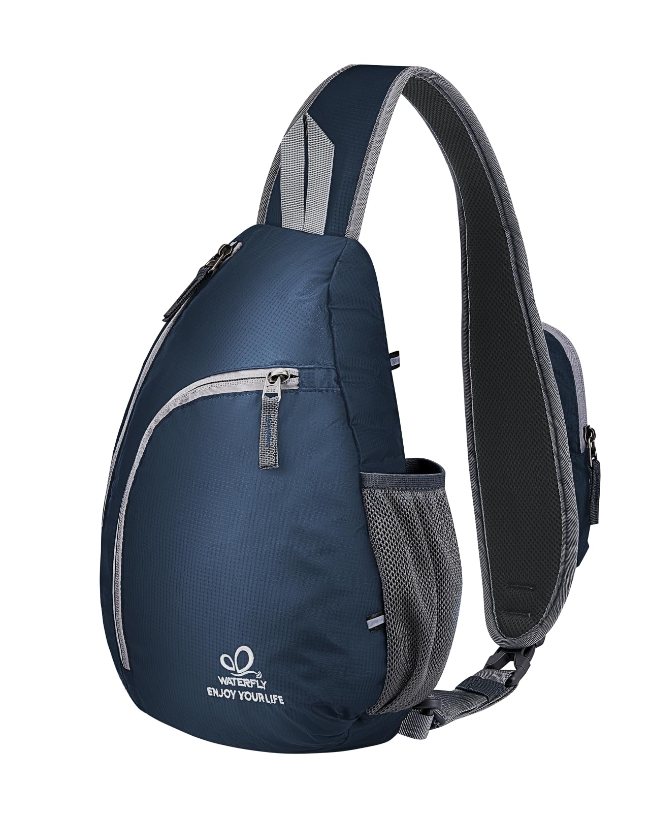 WATERFLY Crossbody Sling Bag Small Water Resistant Backpack Lightweight Shoulder Chest Daypack for Men Women Hiking Travel