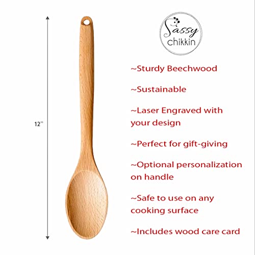 Hey Batter Batter Wooden Baking Spoon, Laser Engraved Personalized Gift, Gift For Baseball Mom, Thank You Gift for Coach, Cooking Gift for Men, Home Cooking, Baseball Season, Softball Coach