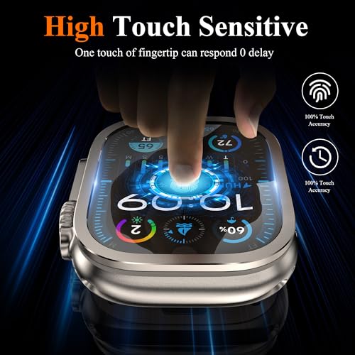YMHML for Apple Watch Ultra 2 Screen Protector Case 49mm, 2023 Titanium Alloy Frame with Tempered Glass, Waterproof Bubble-Free HD Clear Full Protective Cover for iWatch Ultra 2/1 Accessories 2 Pack