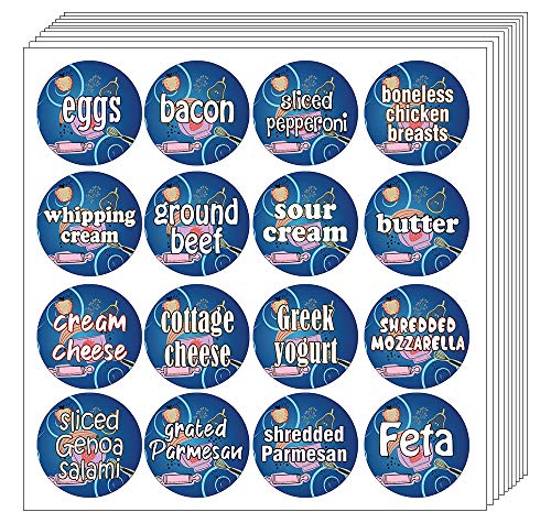Creanoso Kitchen Ingredients Item Labels Text Stickers (20-Sheet) β Gift Giveaways Stickers for Chefs β Premium Quality Design Food Label Stickers for Kitchen β Unique Rewards Incentives for Men Women