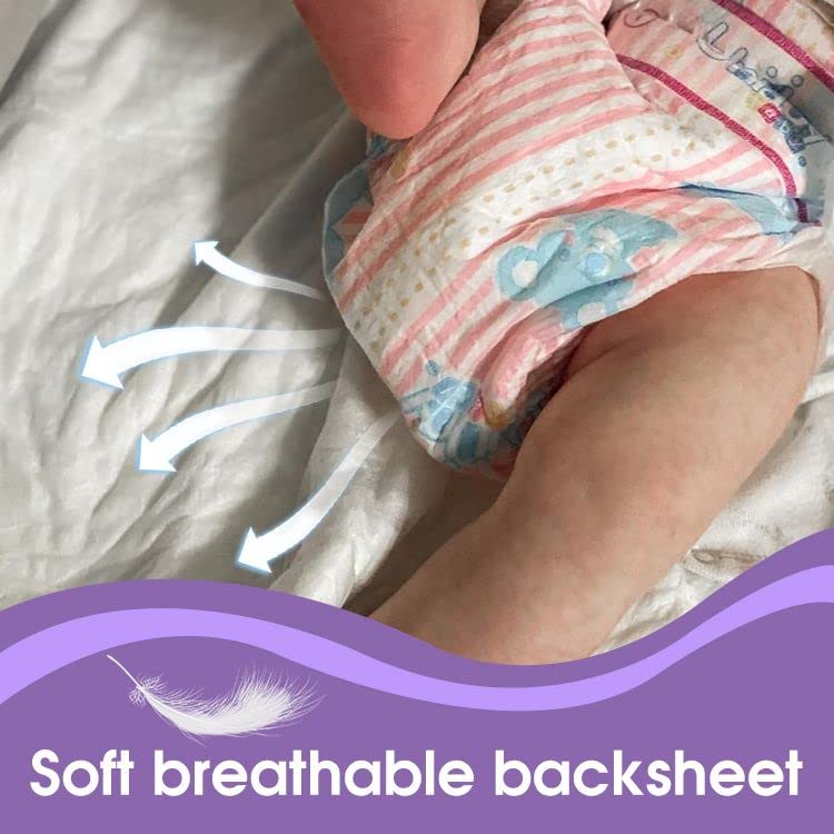 Unijoy Premium Soft Disposable Newborn Babies Diapers to Toddler Sizes | 100% Leak-Proof Skin Protection Diapers | Hypoallergenic & Gentle | Box of 5-104 pcs (Packaging May Vary)