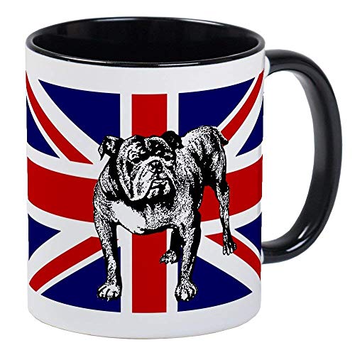 British Bulldog Flag RINGER Mug - Ceramic 11oz Coffee/Tea Cup Gift Stocking Stuffer