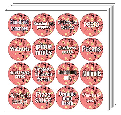 Creanoso Kitchen Ingredients Item Labels Text Stickers (20-Sheet) β Gift Giveaways Stickers for Chefs β Premium Quality Design Food Label Stickers for Kitchen β Unique Rewards Incentives for Men Women
