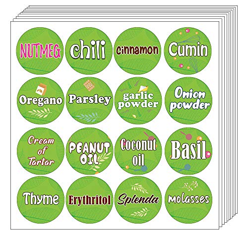Creanoso Kitchen Ingredients Item Labels Text Stickers (20-Sheet) β Gift Giveaways Stickers for Chefs β Premium Quality Design Food Label Stickers for Kitchen β Unique Rewards Incentives for Men Women