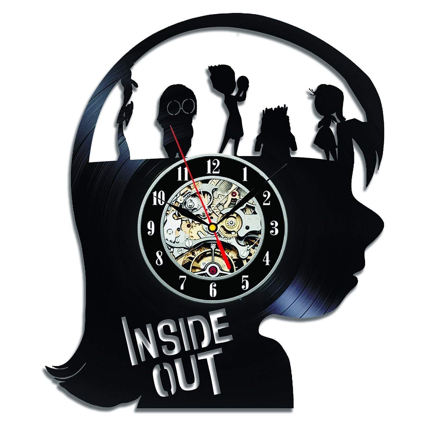 Inside Out Vinyl Record Clock, Riley and Joy Wall Decor,Sadness and Fear Handmade Home Decor, Inside Out Vinyl Wall Clock, Origin Gifts for kids