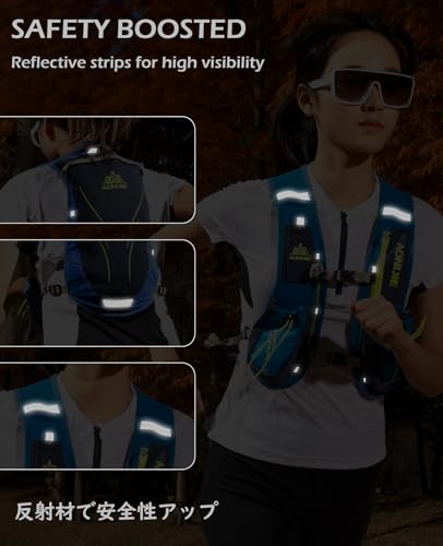 TRIWONDER Hydration Pack Backpack 5.5L Outdoors Mochilas Trail Marathoner Running Race Hydration Vest (Blue - Only Vest)