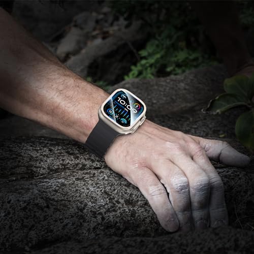 YMHML for Apple Watch Ultra 2 Screen Protector Case 49mm, 2023 Titanium Alloy Frame with Tempered Glass, Waterproof Bubble-Free HD Clear Full Protective Cover for iWatch Ultra 2/1 Accessories 2 Pack