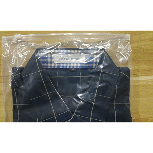 LOCALMODE Men's 100% Cotton Long Sleeve Plaid Slim Fit Button Down Dress Shirt,Navy Blue,Large