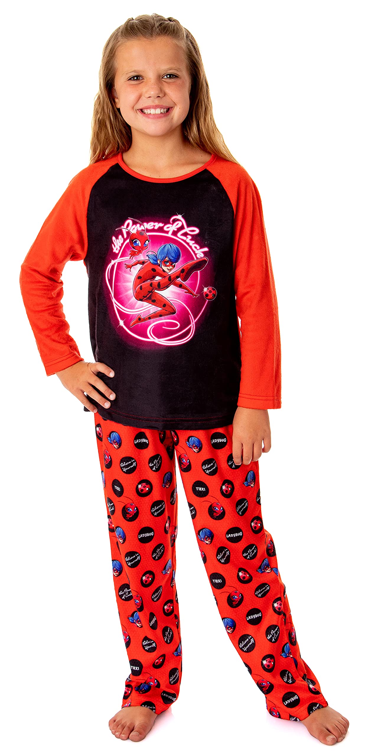 INTIMO Miraculous: Tales of Ladybug & Cat Noir Girls' The Power Of Luck Sleep Pajama Set (6/6X)