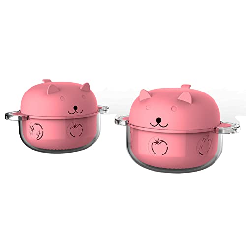 ZYXGOGOGO 2000ML/68OZ Microwave Ramen Bowl, Noodle Bowl with Strainer and Handle , Multifunctional Bowl for Cooking, Rinse,Storage. (Pink)
