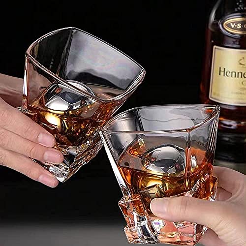 Ecentaur Whiskey Stones Stainless Steel Ice Cube Metal Reusable Balls 2.2" Chilling Stones for Drinks Set of 4