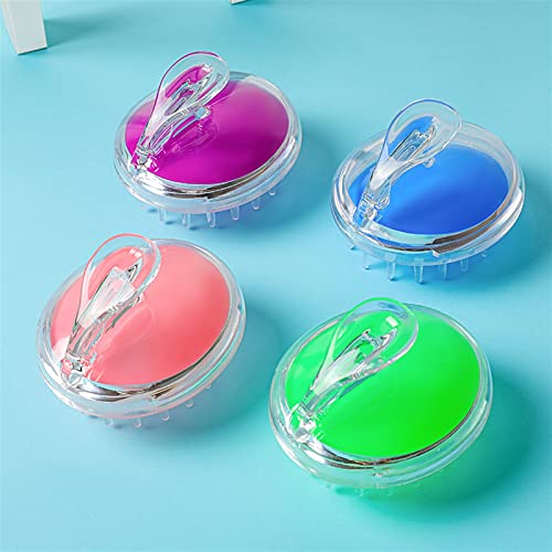 INGVY Dry Brushing Body Brush Bath Supplies Crystal Transparent Silicone Massage Shampoo Comb Deep Massage Clean Scalp Shampoo Artifact (Color : Green)