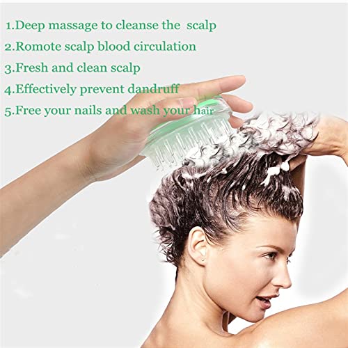 INGVY Dry Brushing Body Brush Bath Supplies Crystal Transparent Silicone Massage Shampoo Comb Deep Massage Clean Scalp Shampoo Artifact (Color : Green)