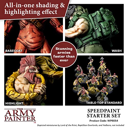 The Army Painter Speedpaint Starter Set - 10x18ml Speed Model Paint Kit Pre Loaded with Mixing Balls and 1 Brush Model Paint Set for Plastic Models with Free Bonus Item…