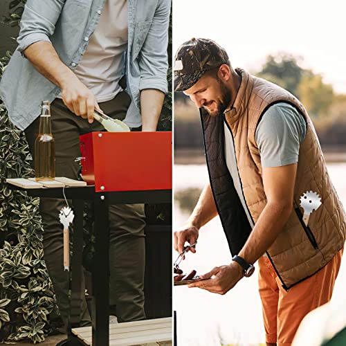 BBQ Grill Scraper Gifts for Men, Wooden Handle Grate Cleaning Tool, Safe Barbecue Grill Scraper Bristle Free, BBQ Gifts for Dad Husband Boyfriend, Stocking Stuffers for Men