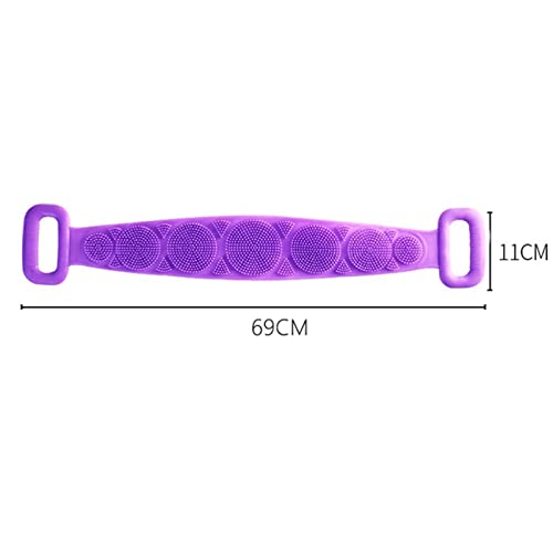 INGVY Dry Brushing Body Brush Body Sponge Silicone Brush Bath Towel Bath Gel Bath Cleansing Brush Massage Bath Exfoliating Cleansing Brush Bathroom Utensils (Color : Purple)