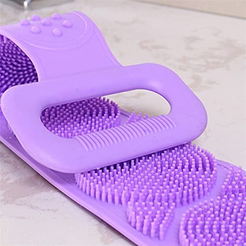 INGVY Dry Brushing Body Brush Body Sponge Silicone Brush Bath Towel Bath Gel Bath Cleansing Brush Massage Bath Exfoliating Cleansing Brush Bathroom Utensils (Color : Purple)