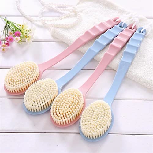 INGVY Dry Brushing Body Brush Bath Brush Body Exfoliating Purifier Long Handle Body Back Massage Shower Spa Foam Bath Accessories Body Cleansing Brush (Color : Pink)