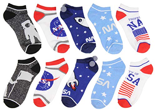 NASA Buzz Aldrin Family Foundation Mens And Womens 5 Pack Ankle Socks
