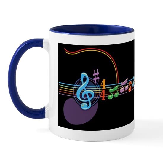 CafePress Neon Guit Notes OV Mug Ceramic Coffee Mug, Tea Cup 11 oz