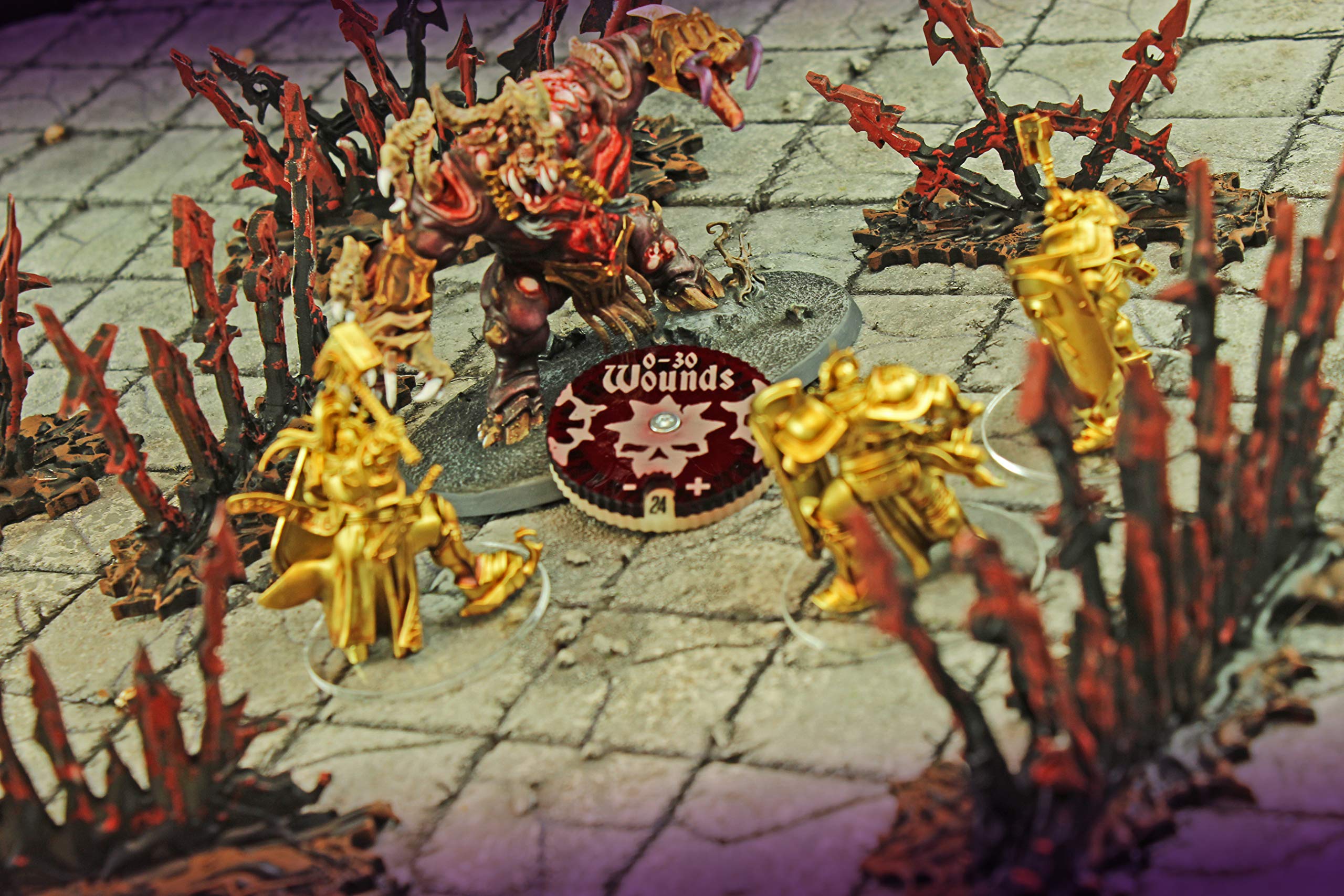 LITKO Wound Dials | Warhammer Age of Sigmar: Warcry | Health Tracker | Damage Counter | Translucent Red & Ivory (Numbered 0-30 (Single Dial))