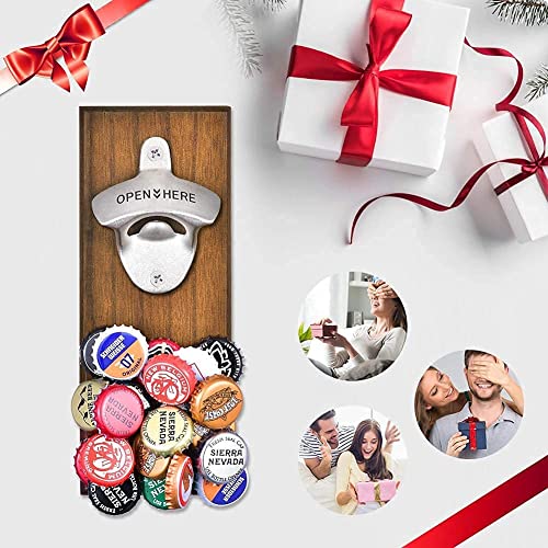 Gifts for Men Dad, Christmas Stocking Stuffers, Whiskey Stones,Wall Mounted Magnetic Bottle Opener,Unique Anniversary Birthday Gift Idea for Him Husband Boyfriend