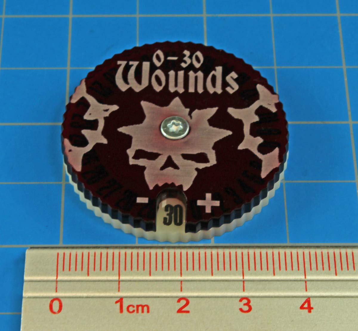 LITKO Wound Dials | Warhammer Age of Sigmar: Warcry | Health Tracker | Damage Counter | Translucent Red & Ivory (Numbered 0-30 (Single Dial))