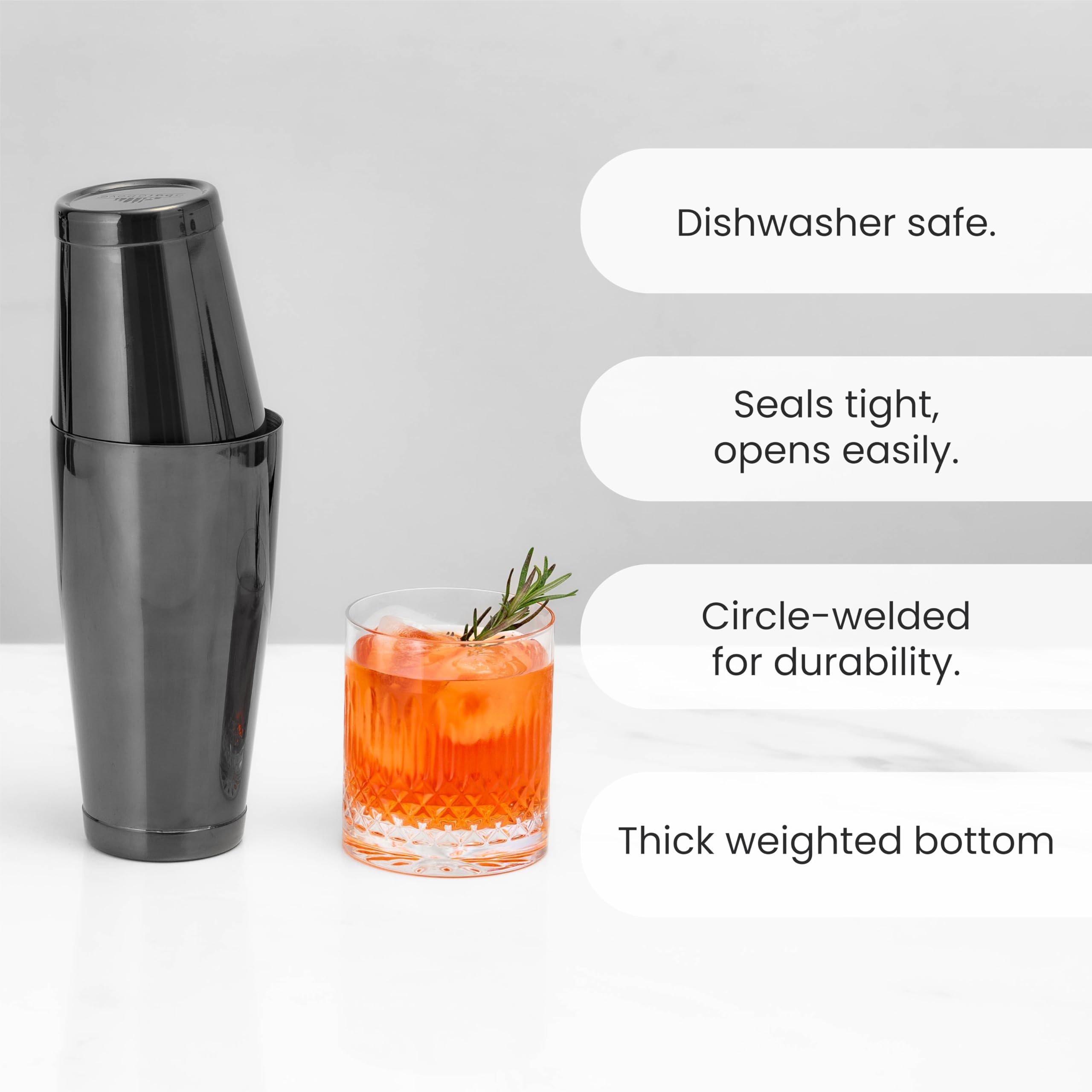 A Bar Above Professional Boston Shakers Set, 18oz and 28oz, Weighted Cocktail Shaker Set, for Bartenders, Pro Bar Shaker, Made from Premium Stainless Steel 304, Essential Bars Tools for Drink Making