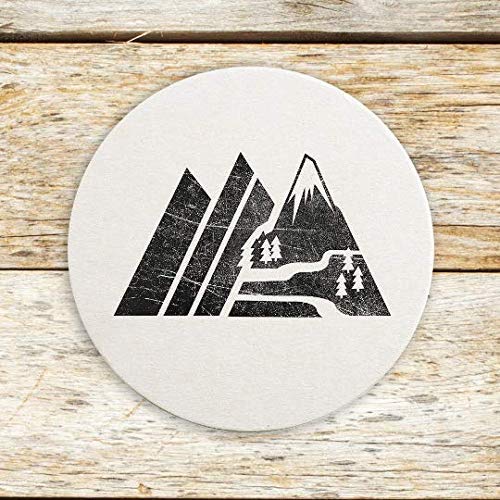 Drink Coaster Set by Black Lantern β Beverage Coasters with Retro Mountain Design (Set of 4 Cup Coasters)