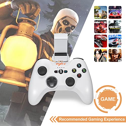 PXN 6603 MFi Controller Wireless Game Controller Portable Joystick Vibration Handle Gamepad for IPhone/IPad/IPod Touch/Apple TV (White)