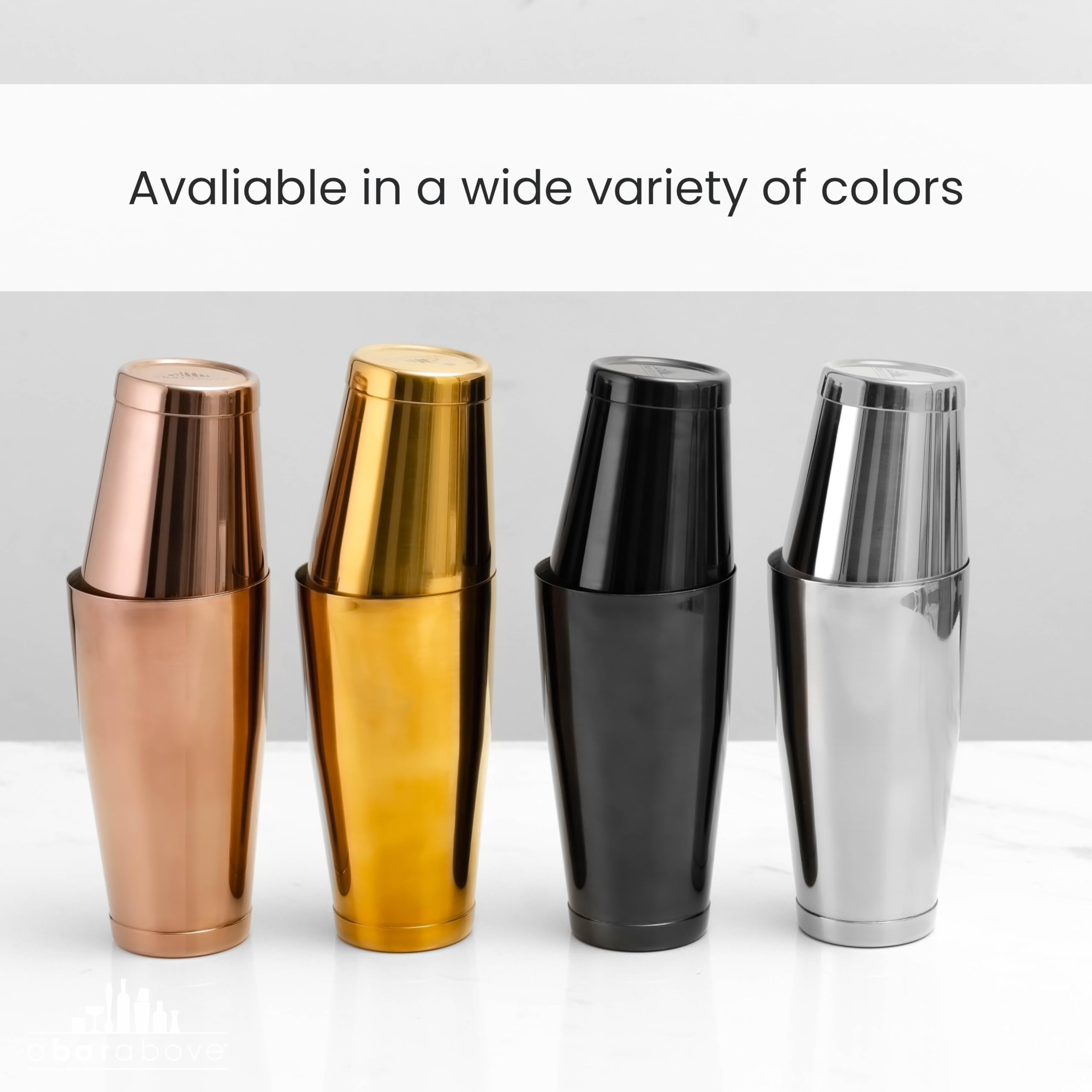 A Bar Above Professional Boston Shakers Set, 18oz and 28oz, Weighted Cocktail Shaker Set, for Bartenders, Pro Bar Shaker, Made from Premium Stainless Steel 304, Essential Bars Tools for Drink Making
