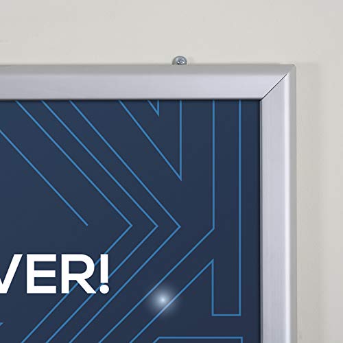 M&T Displays Portable Snap Poster Frame 40x60 Inch Silver 1.25" Aluminum Profile Front Loading Wall Mounting Photo Picture Document Certificate Sign Holder Mitered Corner Anti Glare Cover