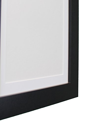 FRAMES BY POST FBPLONDONBLACKFRAMEWITHBLACKMT50404030CM 39 x 15 mm Wide London Photo Poster Frame for Picture 40 x 30cm, 50 x 40 Image Size 40 x 30 cm (Plastic Glass), Black