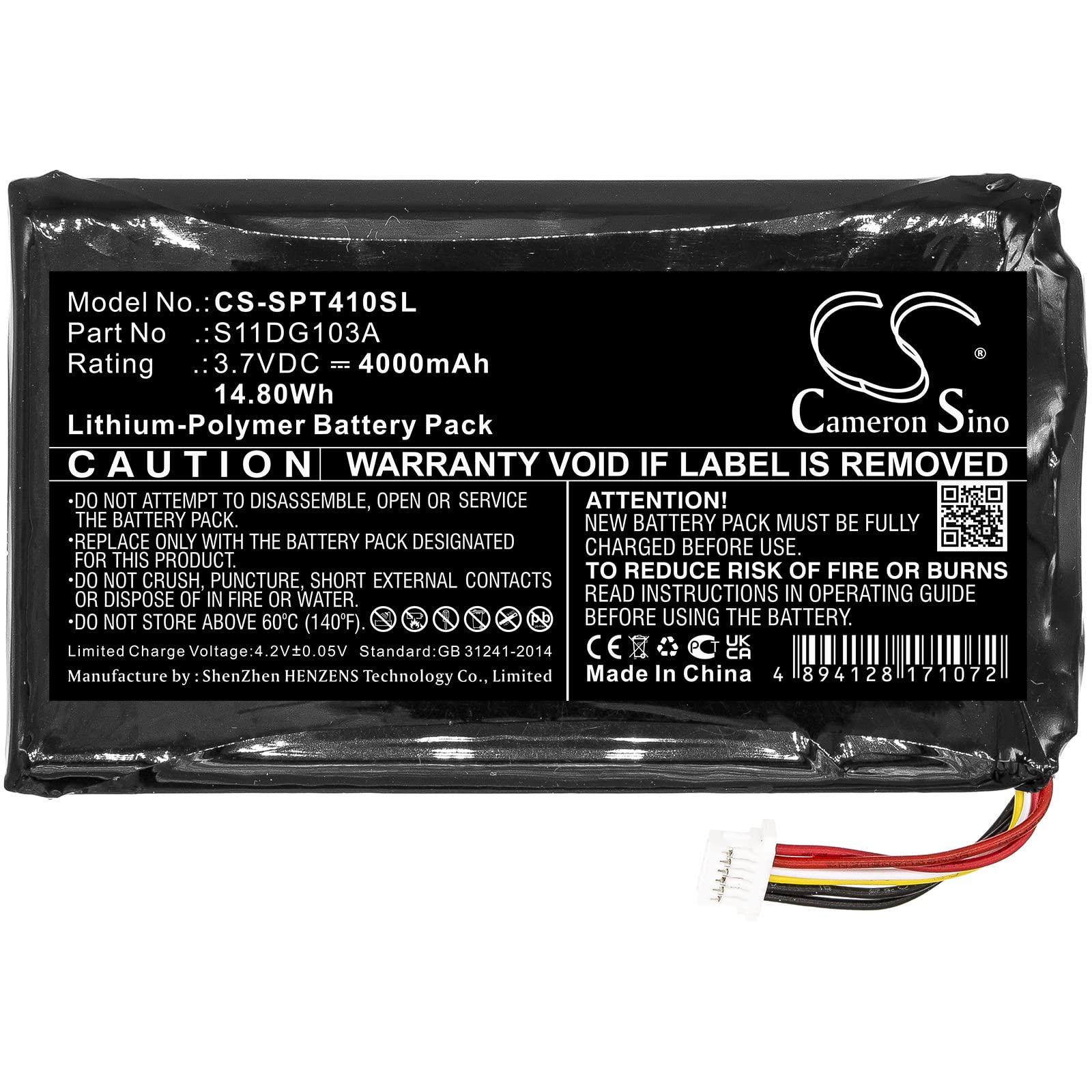 FYIOGXG Replacement Battery for Trimble Juno 5, Juno T41, Juno T45, Slate PN:Trimble S11DG103A 4000mAh / 14.80Wh