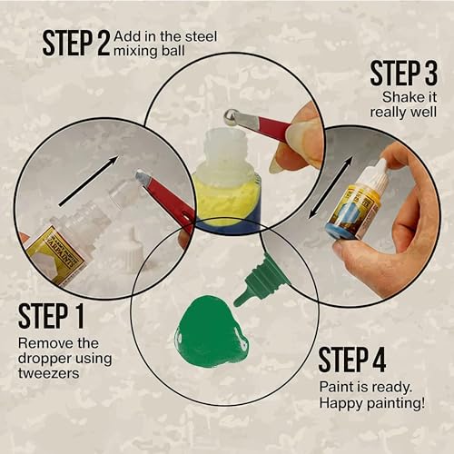 Wargames Delivered The Army Painter 55 Acrylic Paint Set Miniature Painting Kit with 4 Brushes - Model Paints for Plastic Models - Model Paint Set with Mixing Balls & Bottles