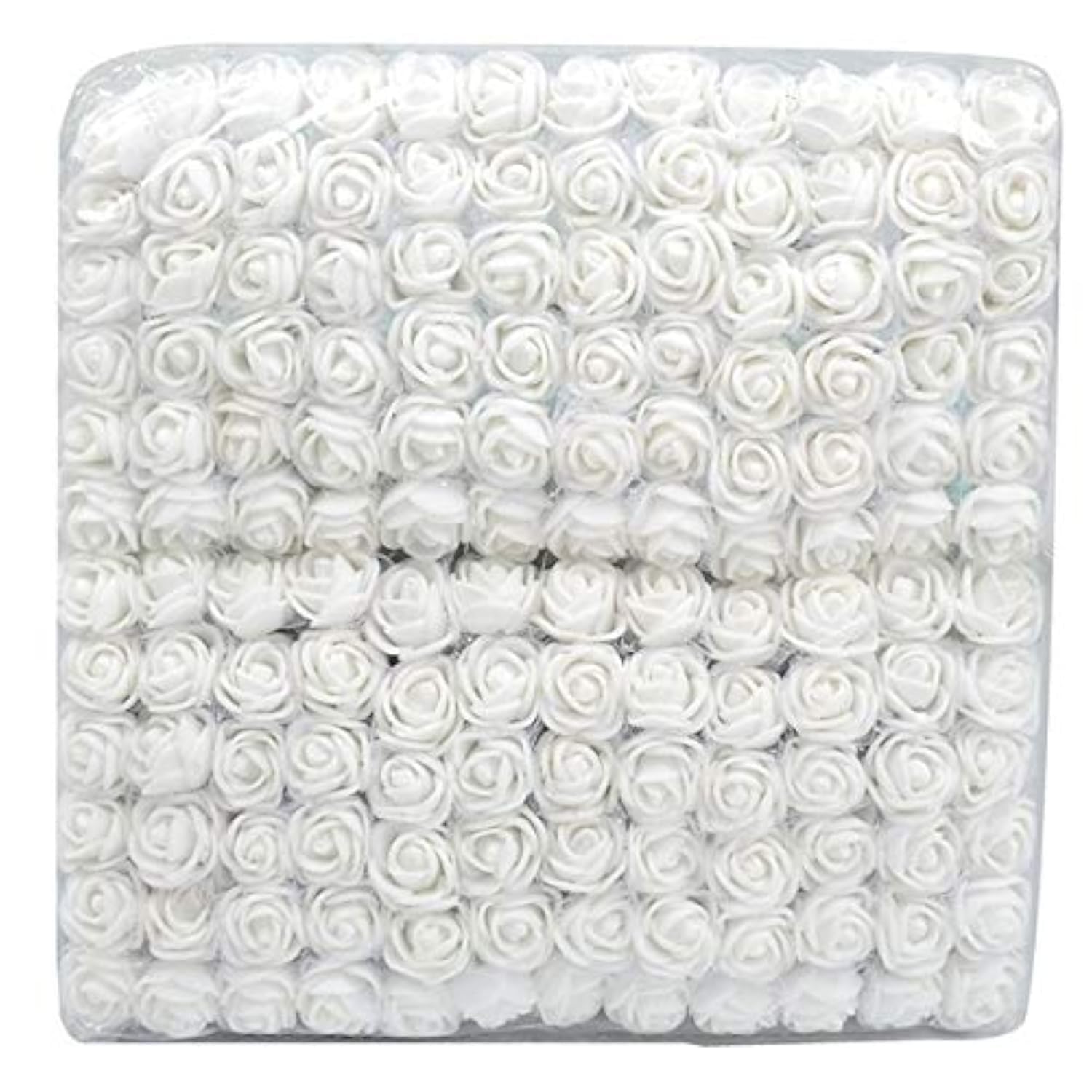 zorpia Mini Pe Artificial Rose Flower Heads 144pcs Mini Fake Roses DIY Wedding Flowers Accessories Make Bridal Hair Clips Headbands Dress (White)