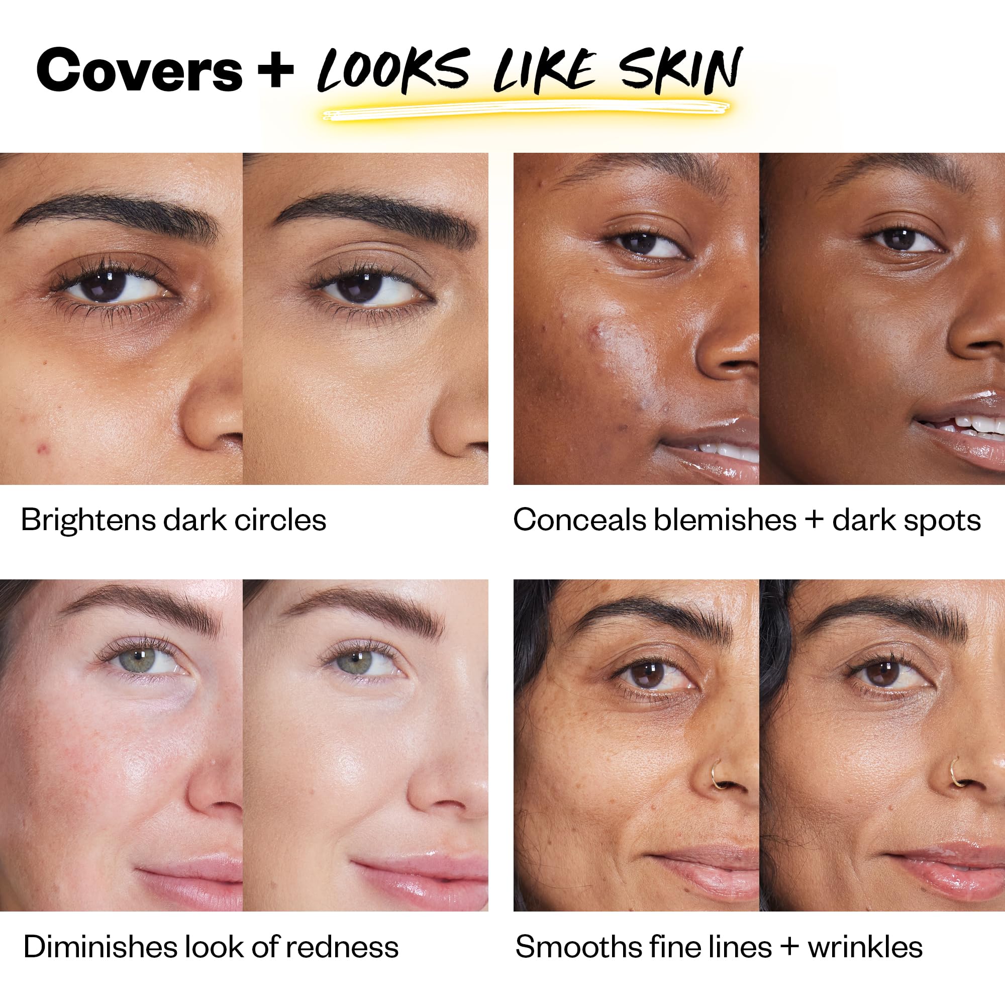 Kosas Revealer Concealer - Medium Coverage Makeup with Hyaluronic Acid, Conceals Dark Circles Under Eyes, Dark Spots and Blemishes + Brightens, Hydrates, Long-Lasting & Vegan, (Tone 04 N)