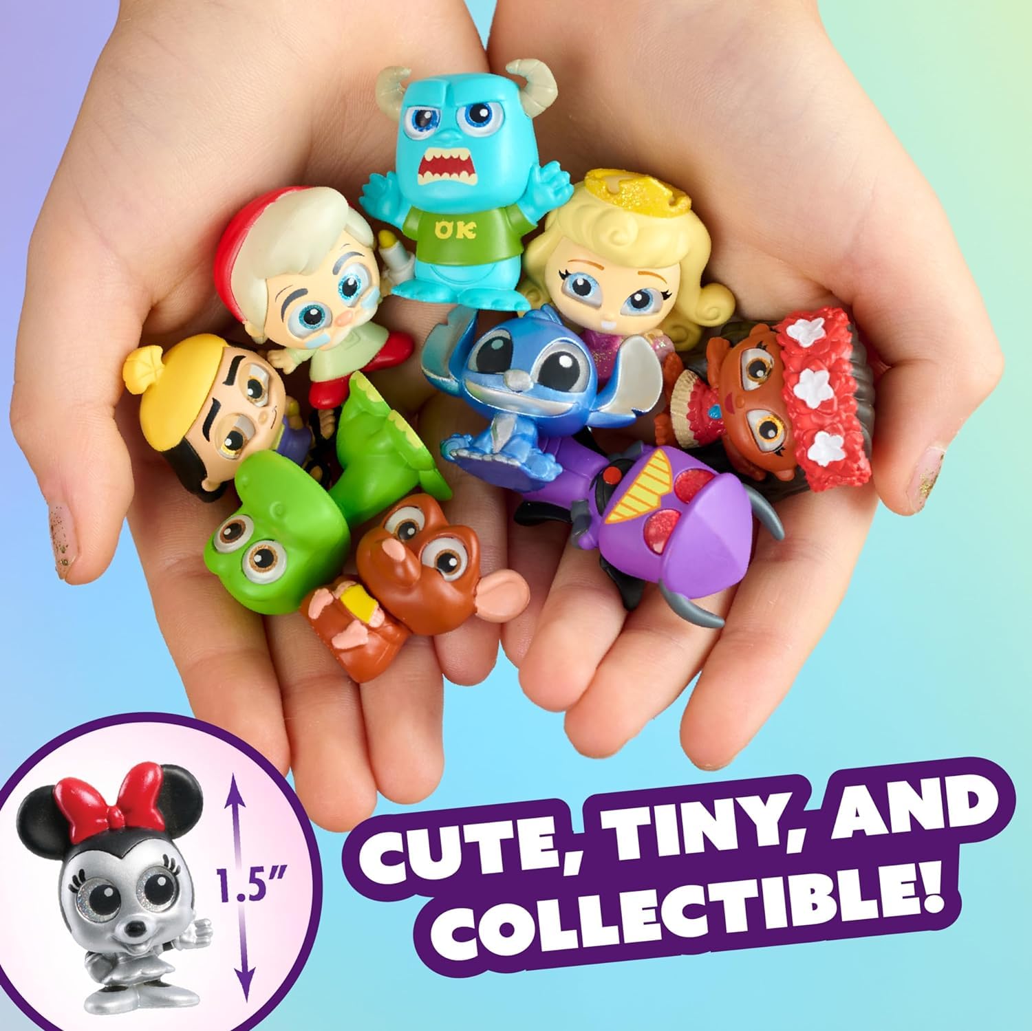 Disney Doorables Mega Pack - Bundle of 3 Disney Doorables Mini Peek Figures for Kids and Adults Plus Palace Pets Stickers | Disney Collectibles Toys