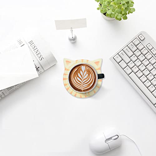 Funny Coasters for Drinks Absorbent, Cat Shaped Ceramic Coasters Set of 4, Unique Gift Ideas for Cat Lovers, Bar Dining Table Decor Housewarming Birthday Gift - 4.25''
