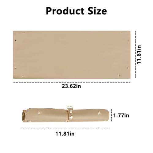 Repotting Mat for Indoor Plants Mini Potting Mat Succulent Plant Transplanting Plant Repotting Mat 24*12inch Portable Potting Tray Leather Material Foldable & Storageable Houseplant Succulent (Beige)