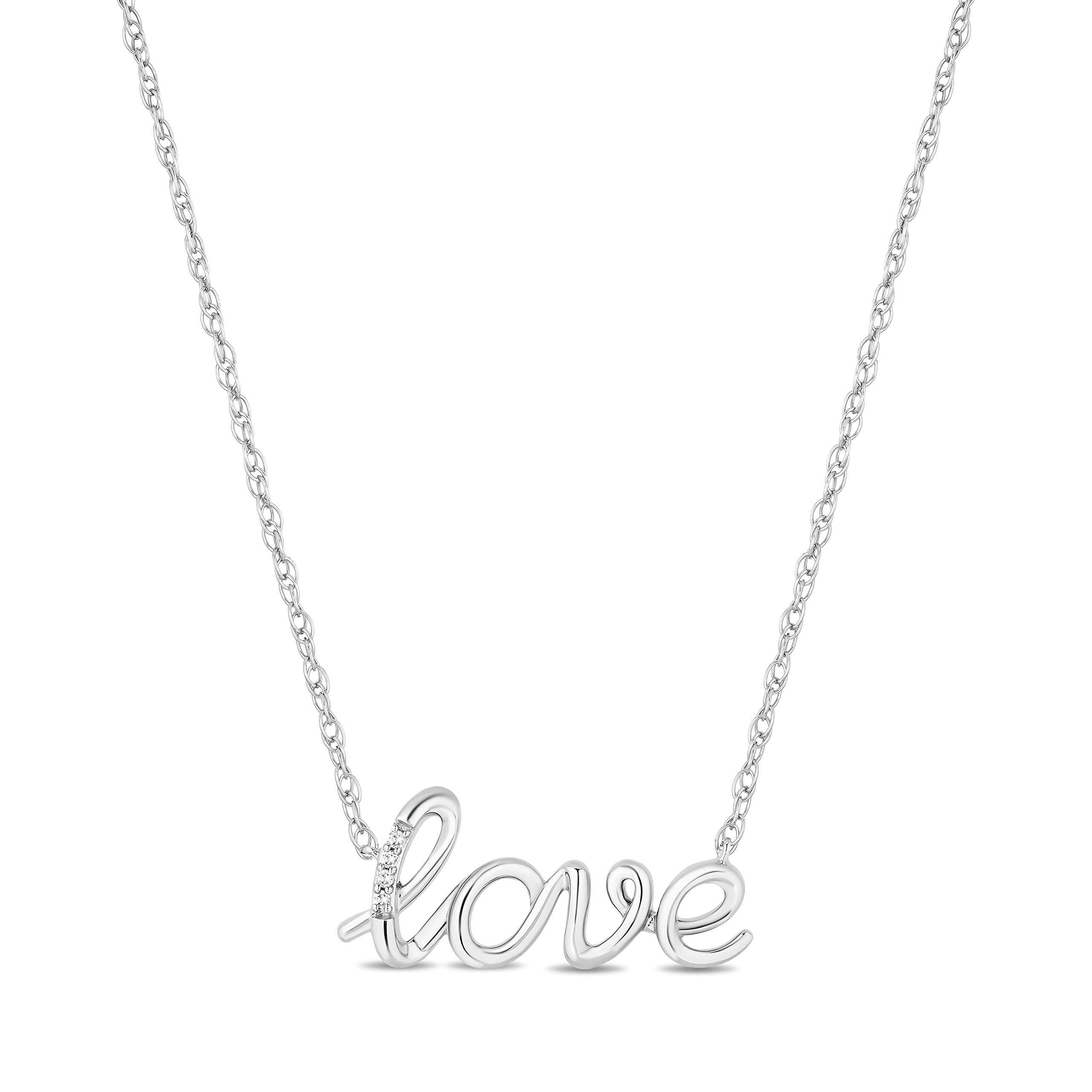 HALLMARK DIAMONDS So Special, So Loved Love Editorial Necklace Pendant in Sterling Silver with Diamonds