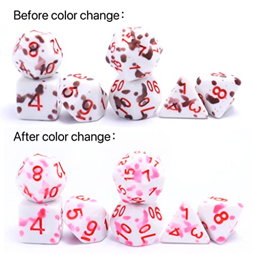 DND Game Dice Set Polyhedral - IDTQ Dungeons and Dragons Color Changes with Temperature Purple Red White Black Blue Yellow Green Dice Set RPG MTG Table Games 6sets D4 D6 D8 D10 D12 D20