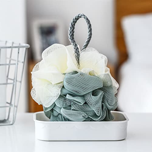 INGVY Dry Brushing Body Brush Double Bath Ball Soft Foaming Sponge Body Scrub Exfoliating Back Brush Skin Clean Bath Bubble Ball Skin Care Bathing Accessories (Color : B)
