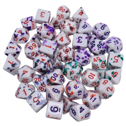DND Game Dice Set Polyhedral - IDTQ Dungeons and Dragons Color Changes with Temperature Purple Red White Black Blue Yellow Green Dice Set RPG MTG Table Games 6sets D4 D6 D8 D10 D12 D20